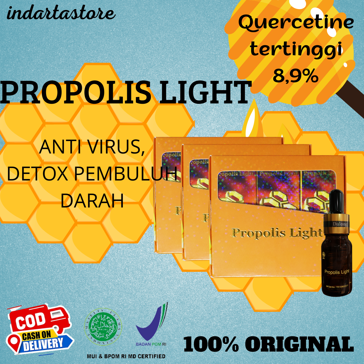 PROPOLIS LIGHT 3 BOX (9 BOTOL) Herbal pembuluh darah,stroke,jantung ...