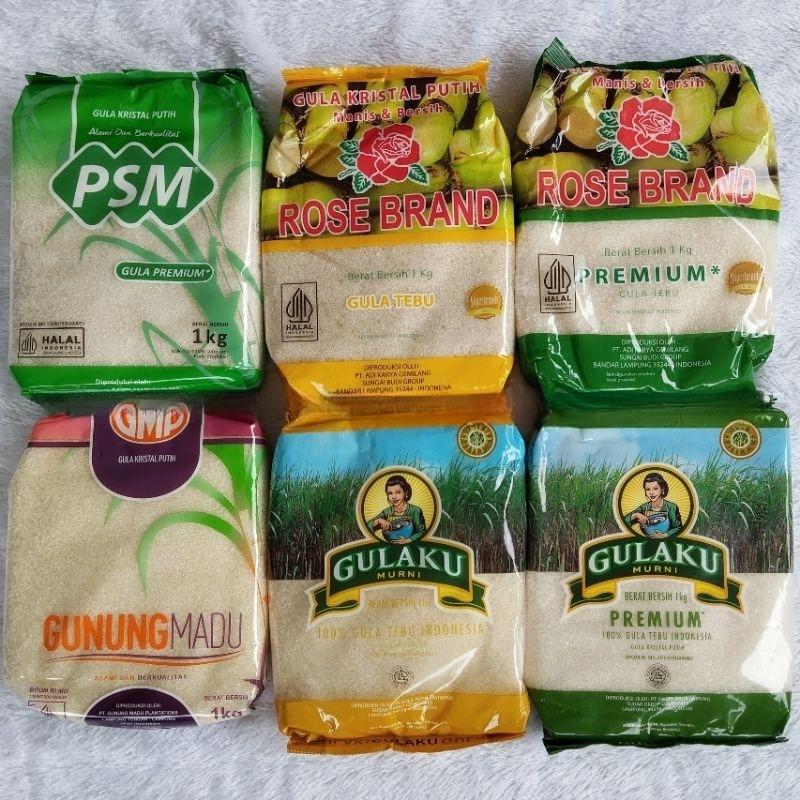 Gula Pasir GULA ROSEBRAND/ GULAKU/ KTM /PSM KEMASAN 1KG RANDOM | Lazada ...