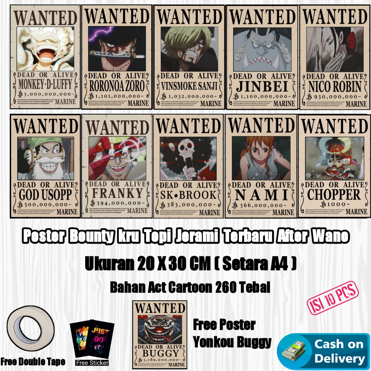 Poster dinding bounty one piece KRU TOPI JERAMI TERBARU - Ukuran 20x30 ...