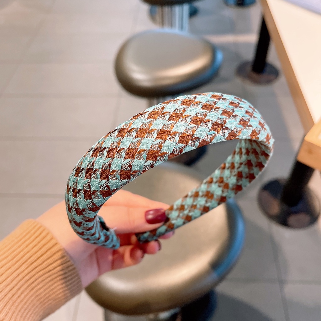 AS~ BD978 BANDO BANDANA KOREA MOTIF GARIS KOTAK KOTAK BANDO KOREA RETRO ...