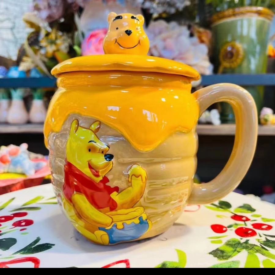 Mug 3D Porselen Winnie The Pooh Honey Madu Tutup Disney Gelas Cangkir ...