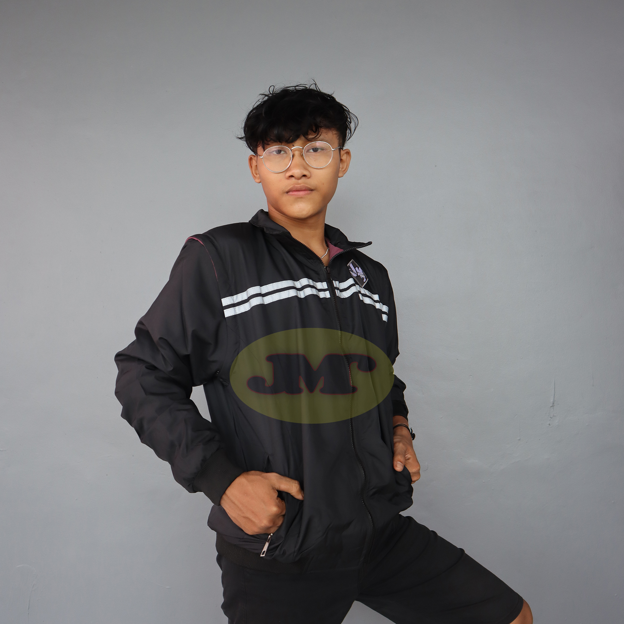 Rompi Jaket Logo JM Plus Motif Garis Double Fungsi Rompi Motor Jaket ...