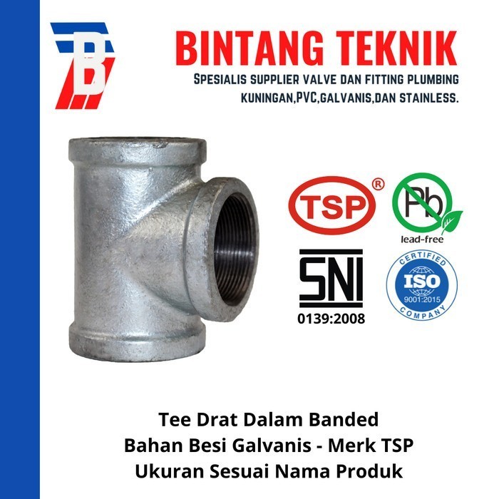 Tee 2" inch Besi Galvanis TSP Drat Dalam | Lazada Indonesia