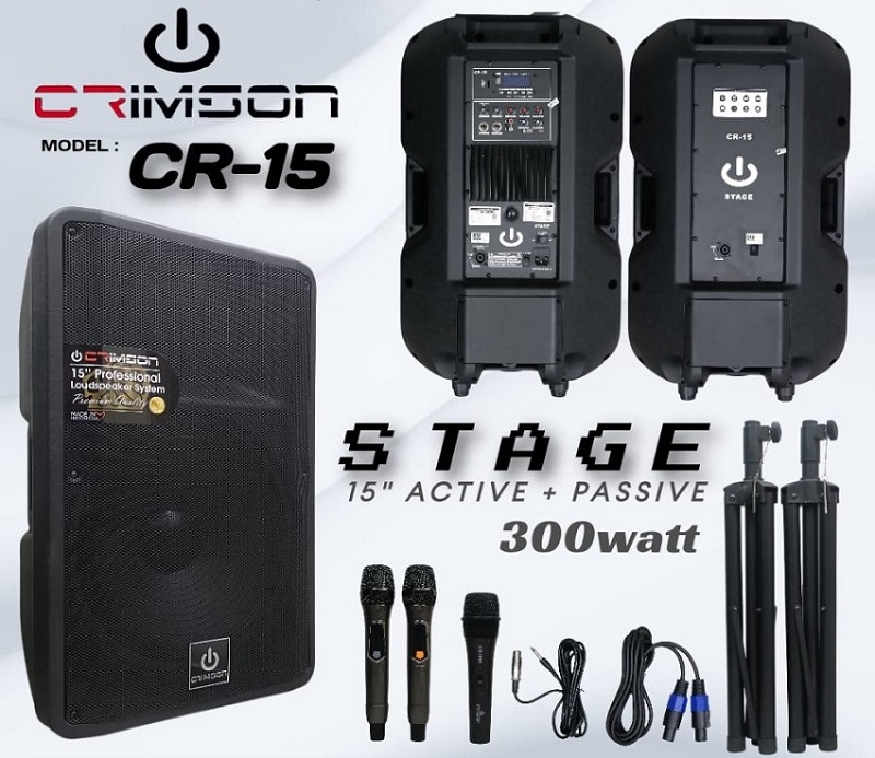 SPEAKER CRIMSON CR-15 STAGE SPEAKER ACTIVE PASIF 15 INCH | Lazada Indonesia
