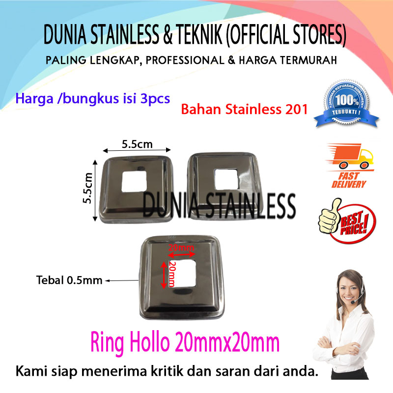 Ring Hollo 20mm x 20mm /3pcs | Lazada Indonesia