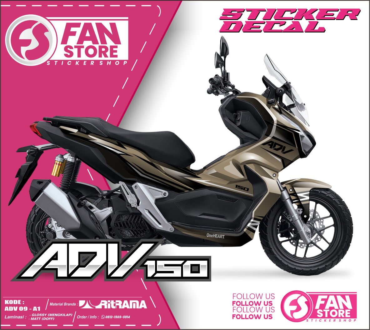 Decal Honda ADV 150 Full Body Sticker ADV 150 Fullbody Decal Full Body ...