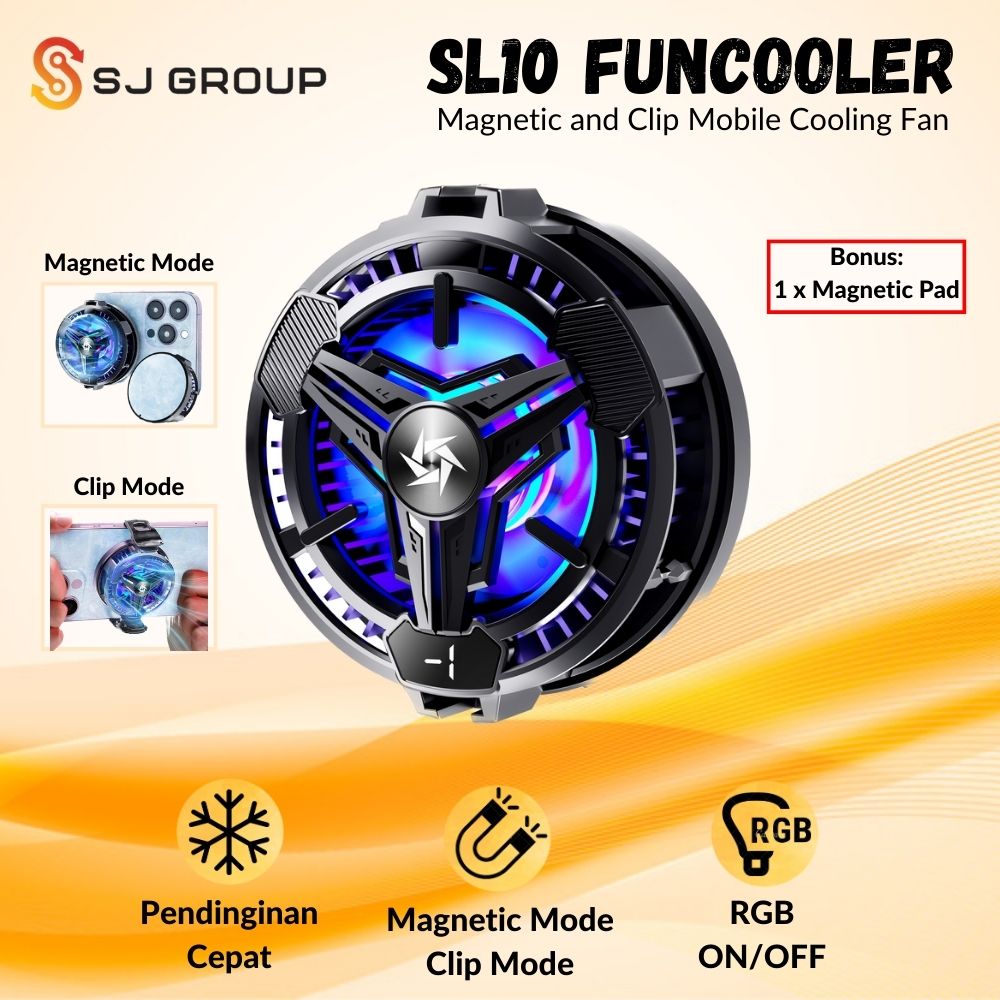 SL10 Funcooler Fan Cooler Radiator Kipas Pendingin HP Cooling Fan Gaming 2 Mode Clip Magnetic ...