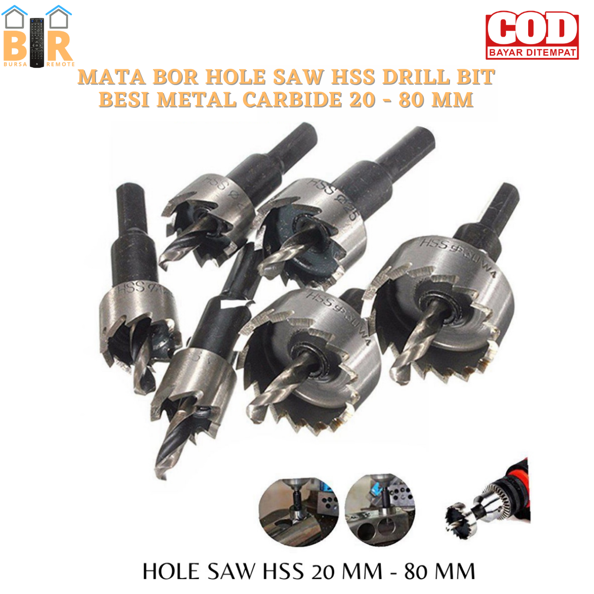 Mata Bor Hole SAW HSS Drill Bit Besi Metal Carbide 20 - 80mm | Lazada Indonesia