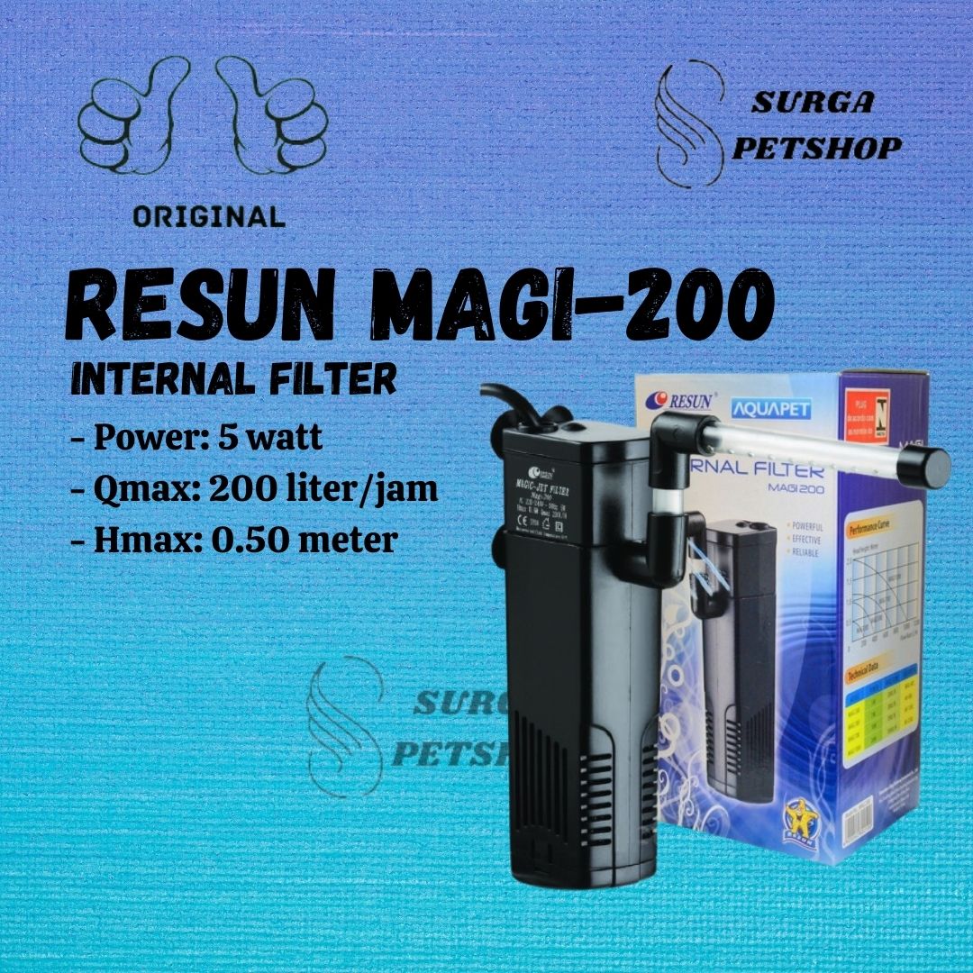 RESUN MAGI 200 MAGI200 Pompa Internal Filter Magic Jet Power Aquarium ...