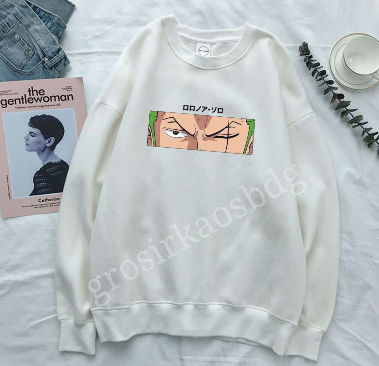 LIMITED Sweater Crewneck Basic ZORO OnePiece anime S M L XL XXL ...