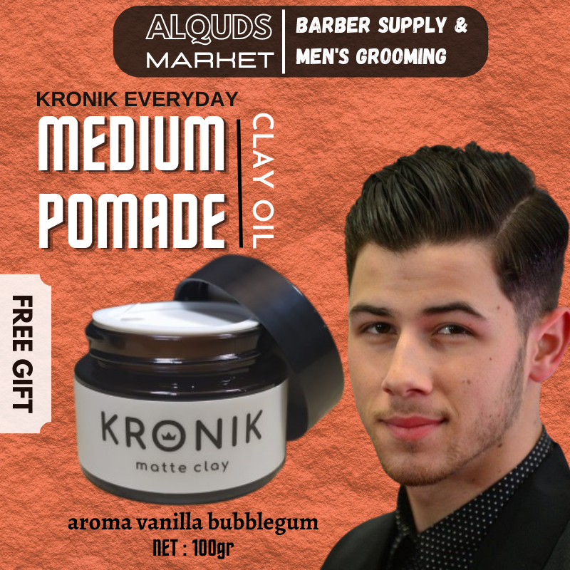 KRONIK Pomade Clay Oil Based Aroma Vanila Bubblegum Pelembab Rambut ...