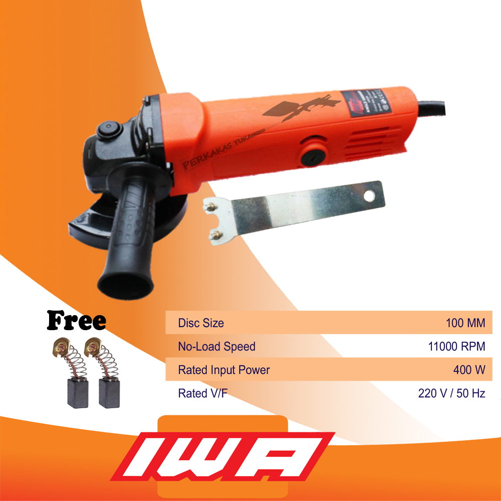 IWA Tools Angel Grinder Grenda Gurinda Tangan Listrik 100mm 4 Inch GRD4 ...