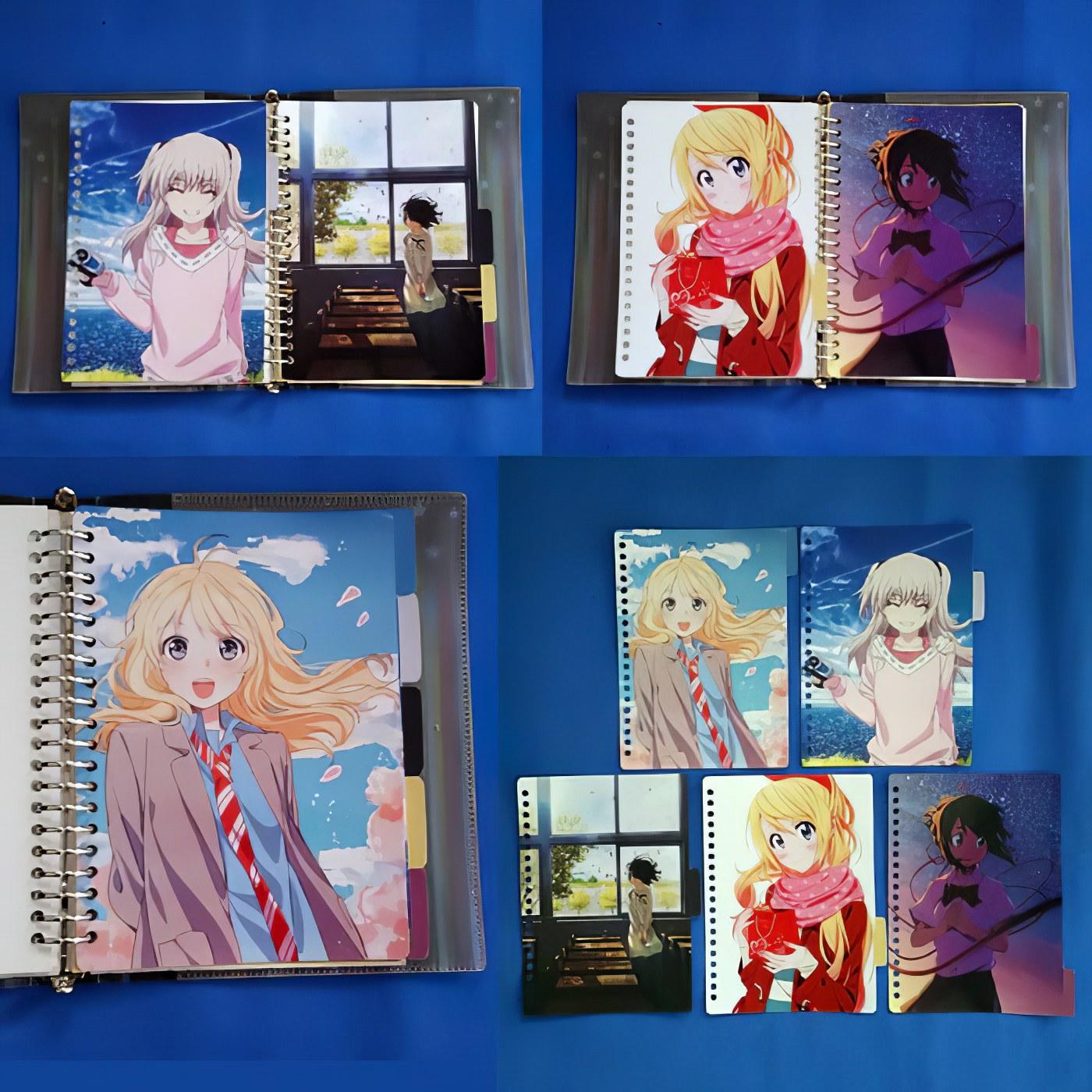 Pembatas Anime Girls Binder 20 Ring Ukuran A5 1 Set 5 Lembar Glossy ...
