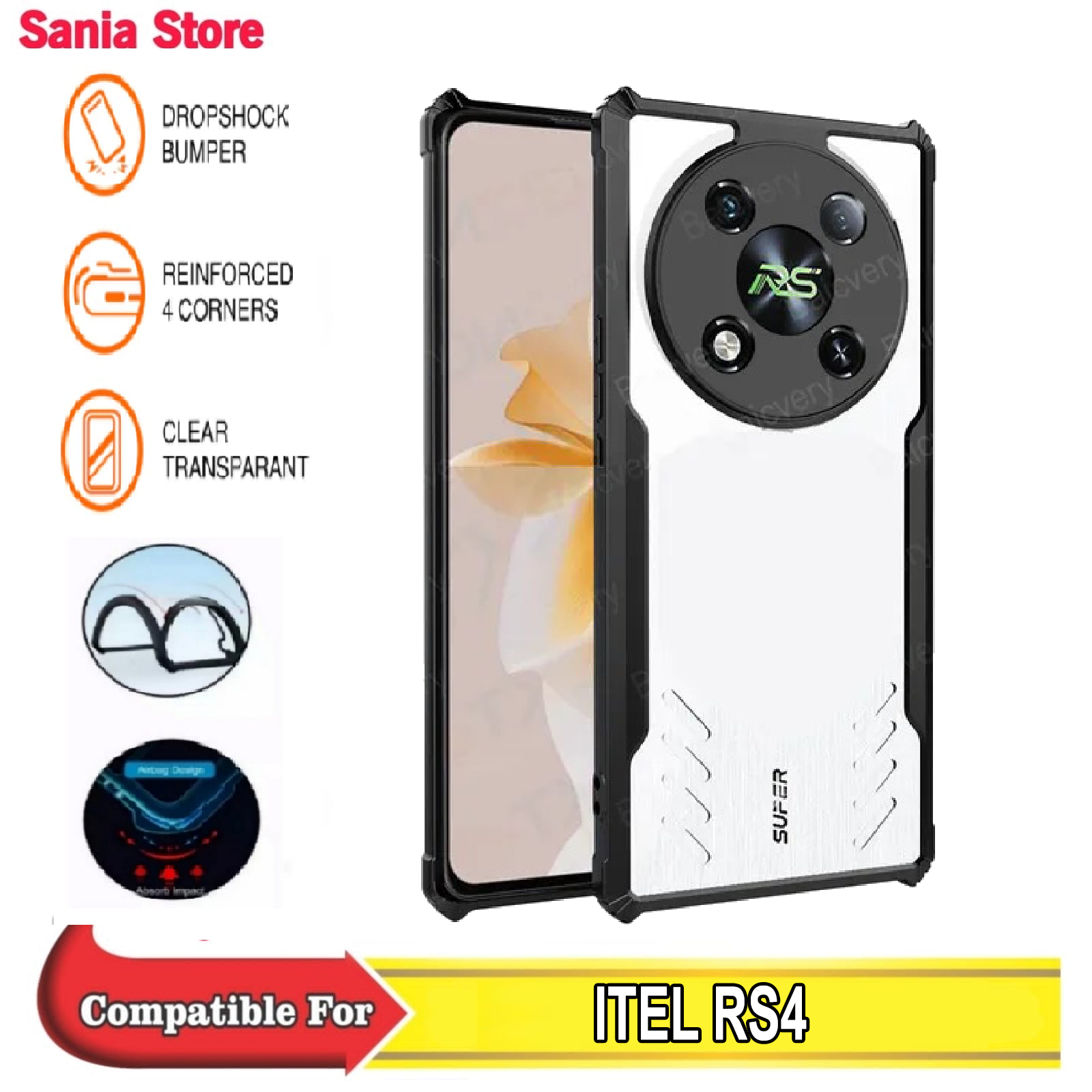 Casing ITEL RS4 Shockproff Camera Protection Transparan | Lazada Indonesia