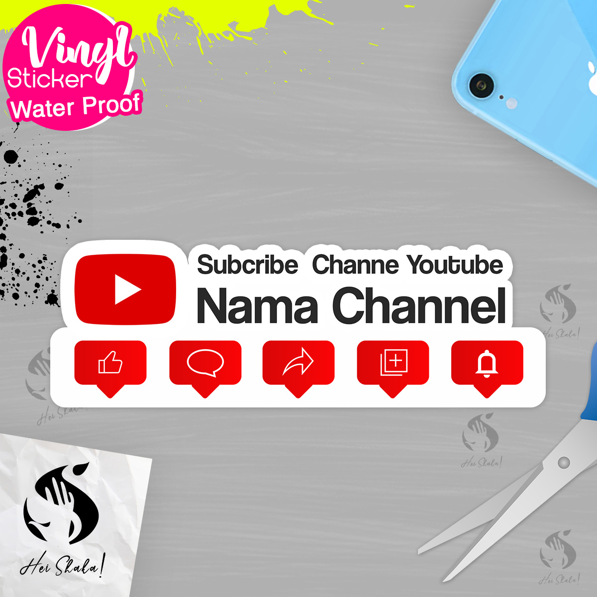 Stiker Youtube Channel Bisa Custom Nama Suka Suka Sticker Youtuber ...
