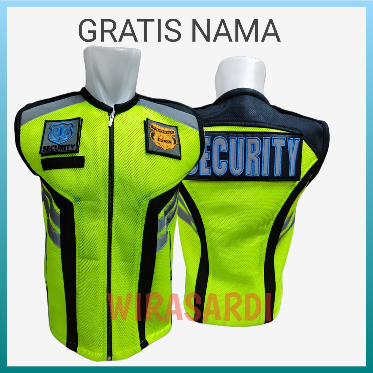 ROMPI SECURITY/SATPAM BAHAN DOUBLE MESH VARIASI HIJAU GARIS HITAM ...