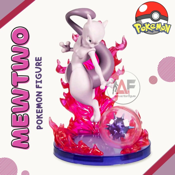 Statue Action figure Pokemon unite GO Mewtwo Mew medium size with effe ...