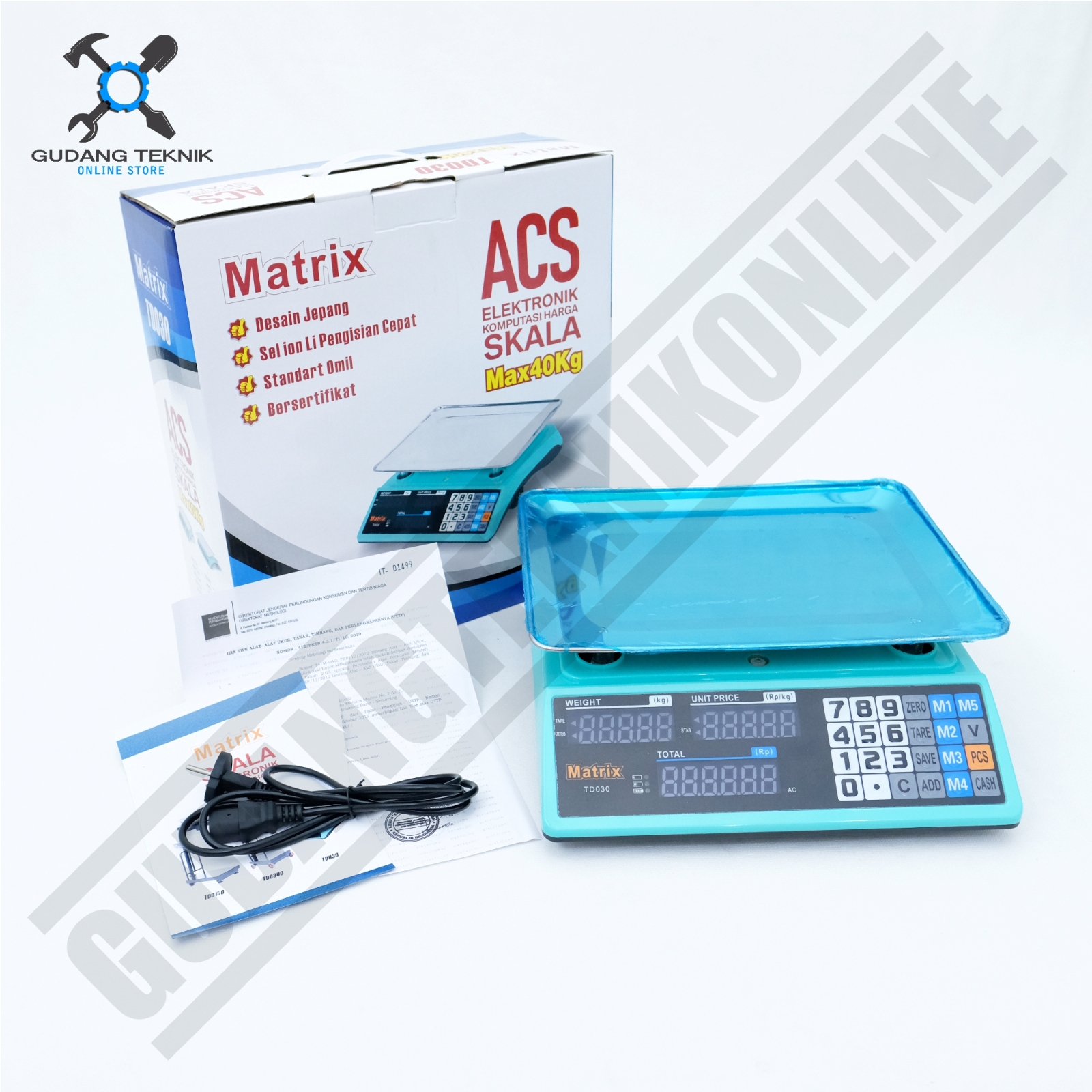 (MATRIX TD030 30kg) Timbangan Duduk Digital MATRIX TD030 30Kg / Timbangan Digital ACS MATRIX 30 ...