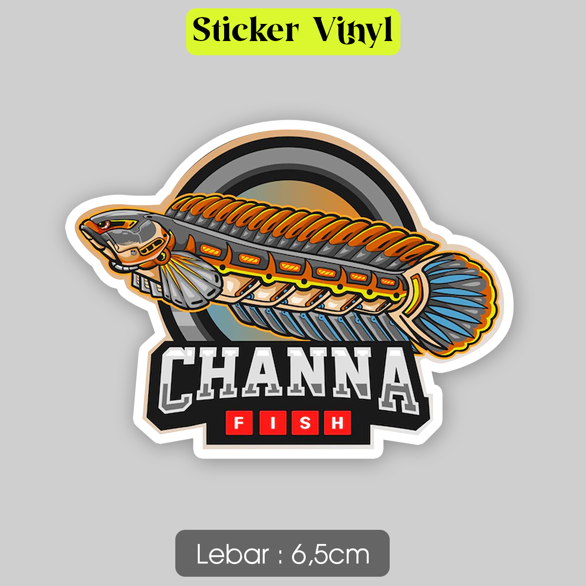 Stiker Channa Fish Mecha Snakehead Predator Sticker Anti Air Ukuran ...