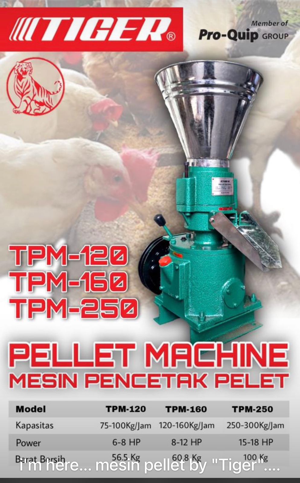 TIGER Mesin Pencetak Pelet / Pellet Machine TPM-120 TPM-160 TPM-250 ...