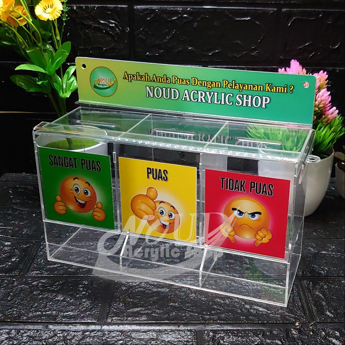 Kotak Saran Akrilik Kotak Kepuasan Acrylic 3 kotak | Lazada Indonesia