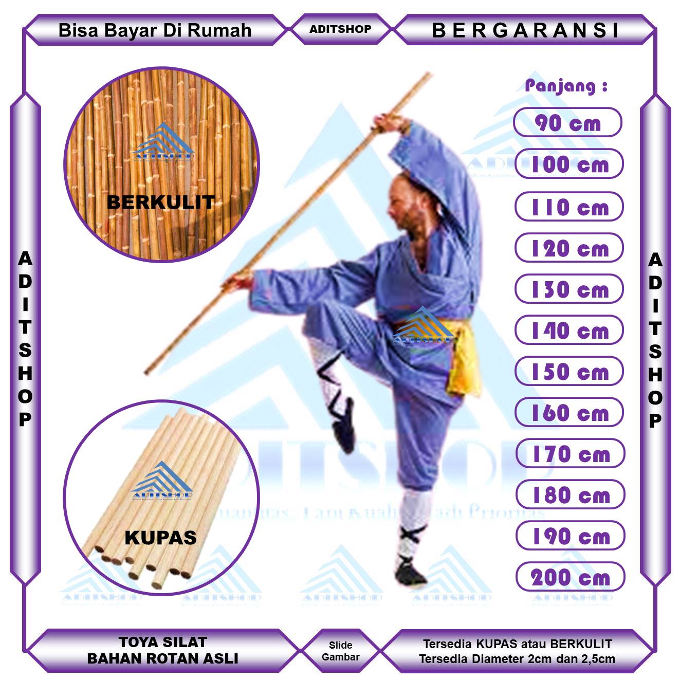 Toya Pencak Silat Dewasa Dari Rotan - ADITSHOP - Toya Persilatan IPSI ...