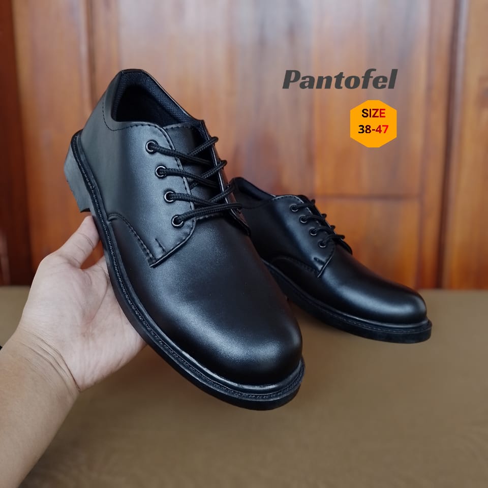 Sepatu Pria PDH Pantofel Formal Resmi Dinas Harian Kantoran Hitam Dop ...
