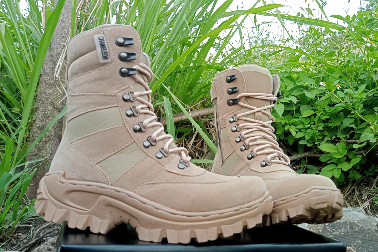 sepatu safety boats PDL 511 polpp cream taktikal kerjalapangan 8 inci ...