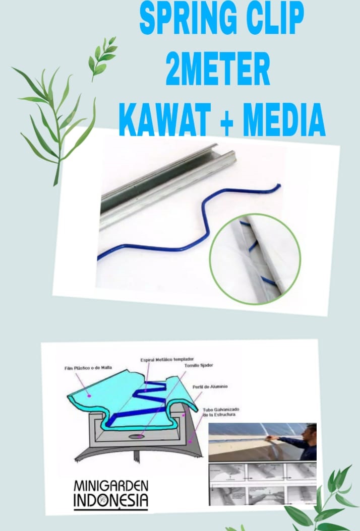 SPRING CLIP 2 METER + MEDIA ALAT PASANG PLASTIK UV GREENHOUSE KLIP ...