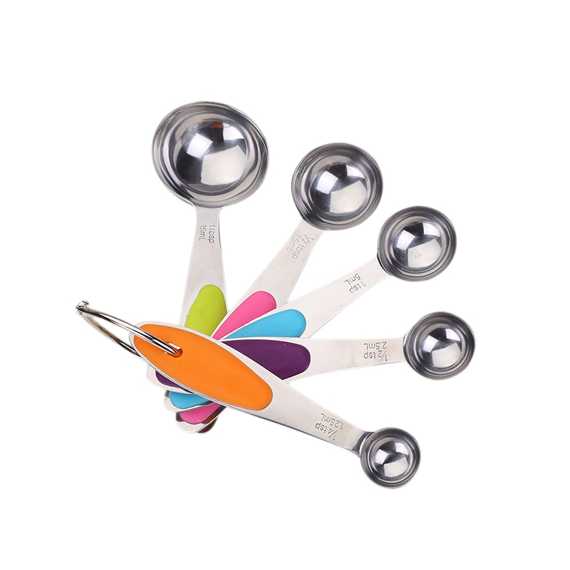 Stainless Steel Measuring Spoon Scale Kitchen Silicone Measuring Cups ...