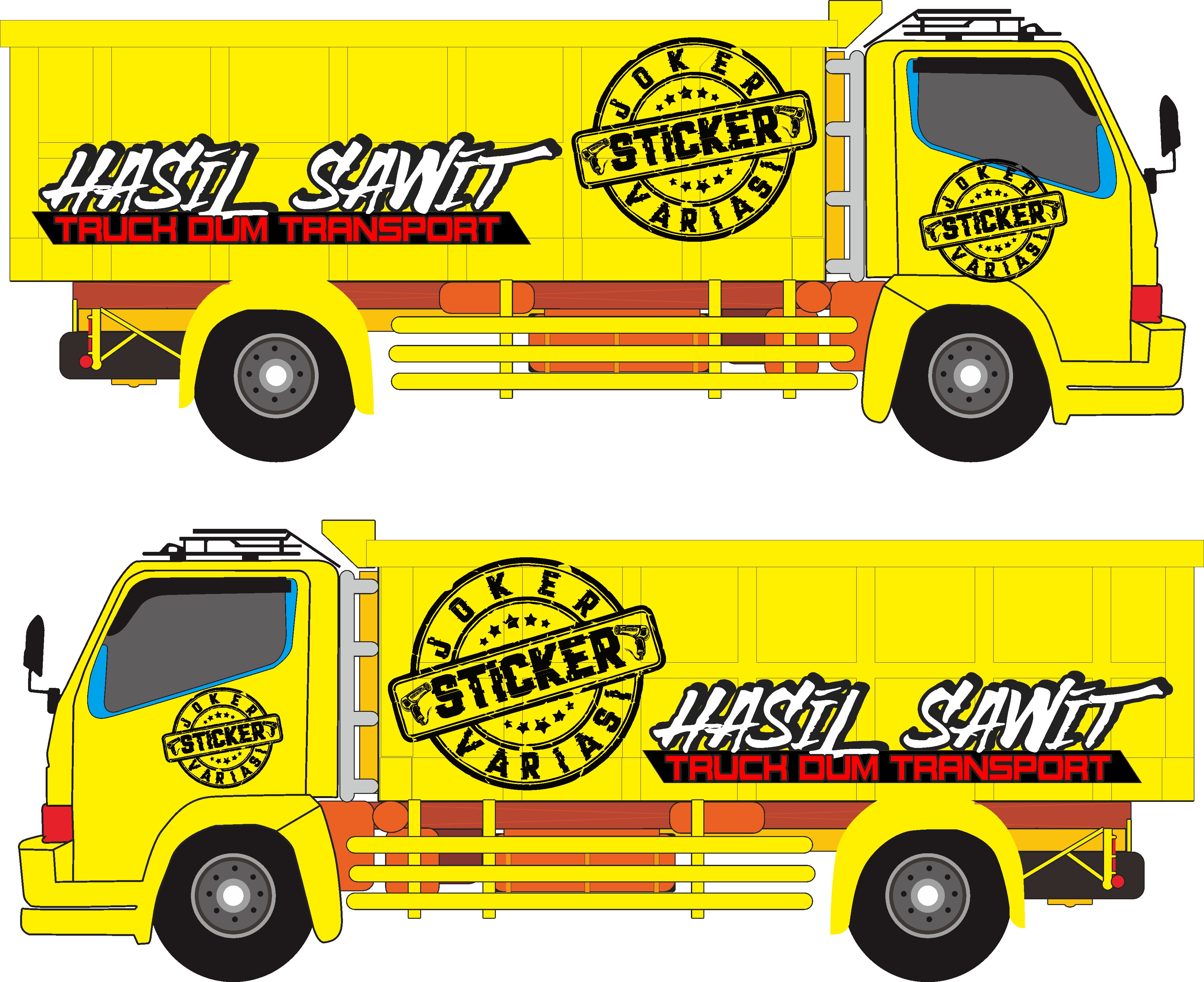 Sticker Cutting Bak Samping Truck (KANAN KIRI) Bisa Di Aplikasikan Ke ...