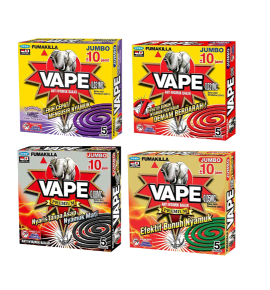 Vape Obat Nyamuk Bakar 0,08MC 0,031MC 10 Jam 1 Box Isi 5 Keping All ...