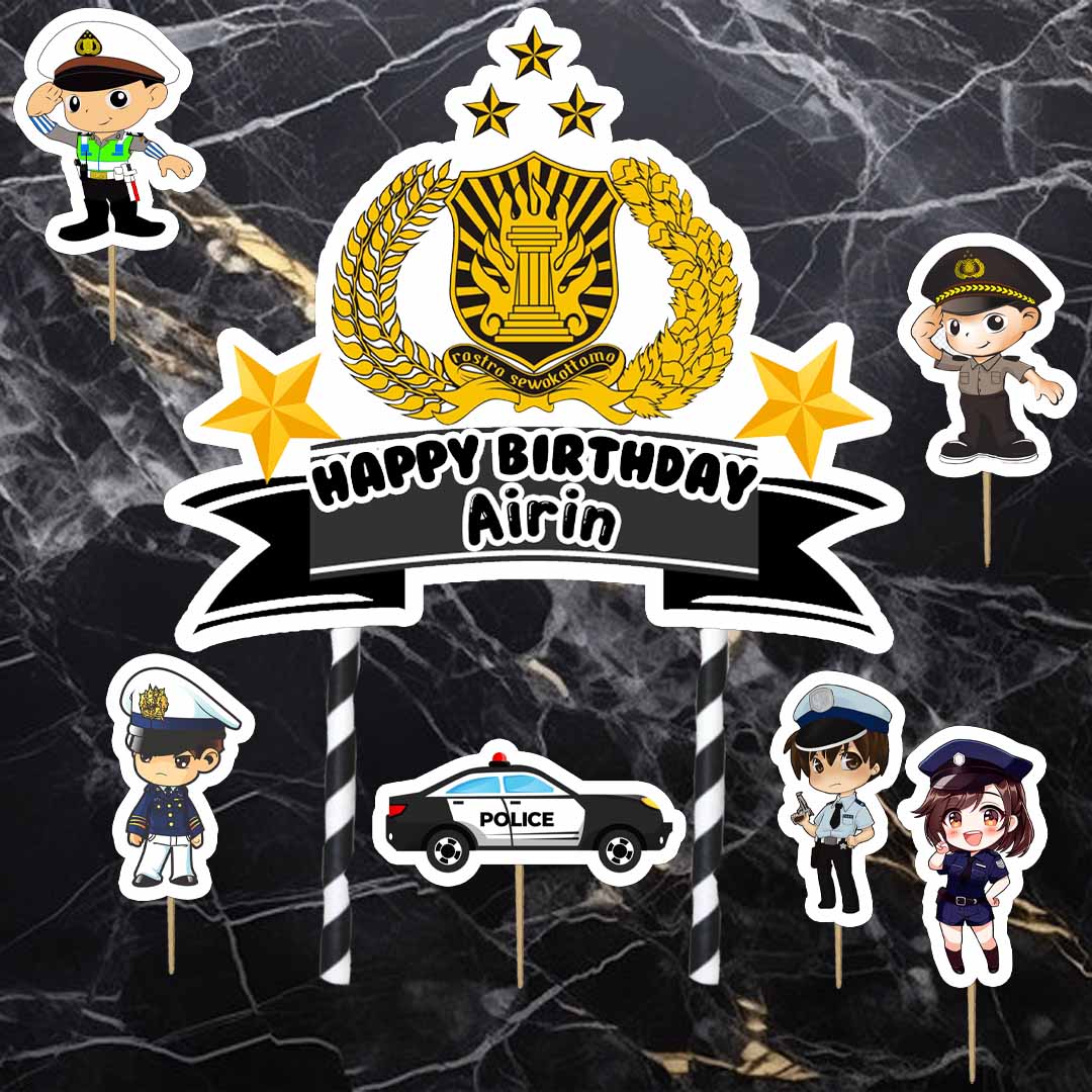 Topper Cake Custom Name Tema Police / Polisi - | Lazada Indonesia