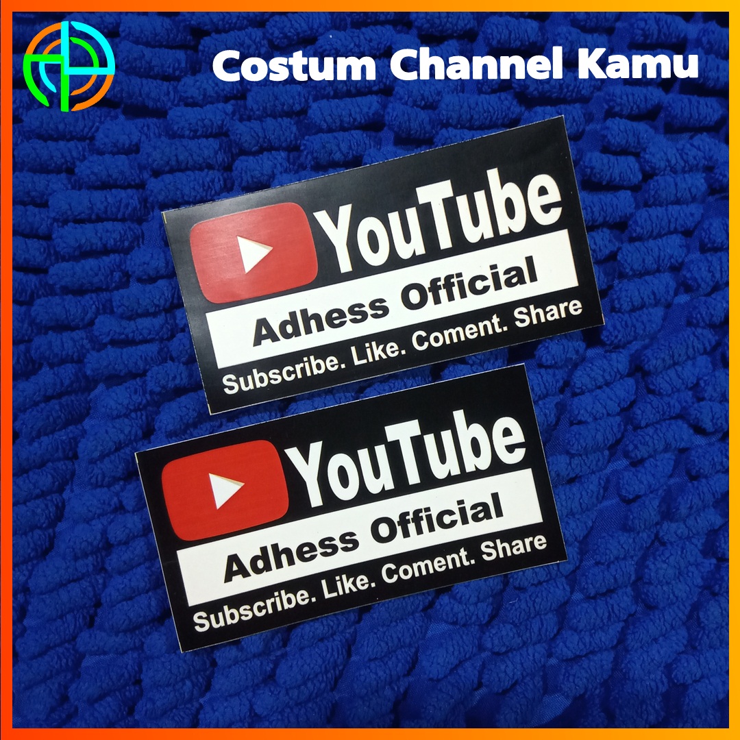 (isi 10) Stiker Costum Nama Youtube Channel White Bahan Vynil Sticker ...
