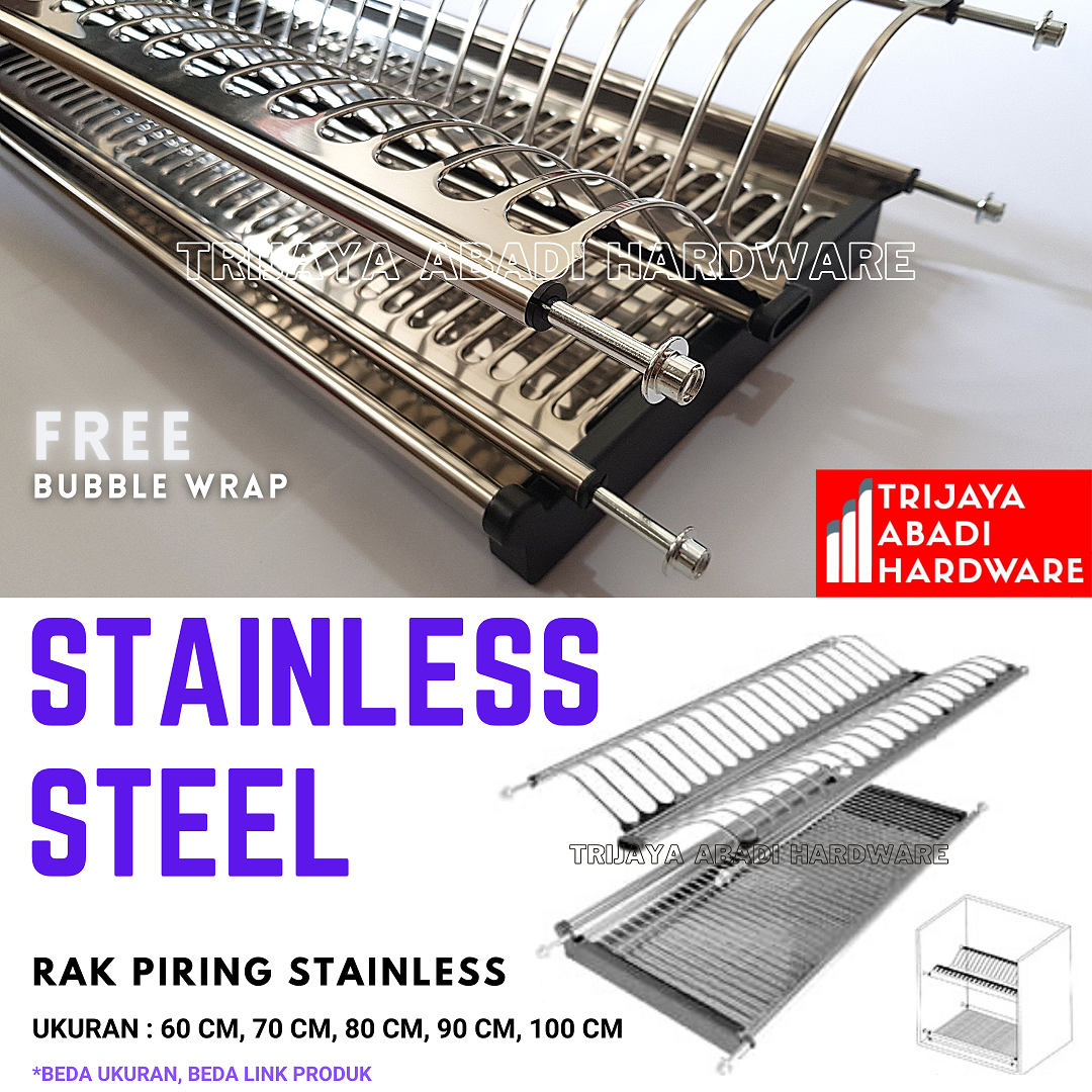 Rak Piring Kabinet Stainless Steel 90 CM | Lazada Indonesia