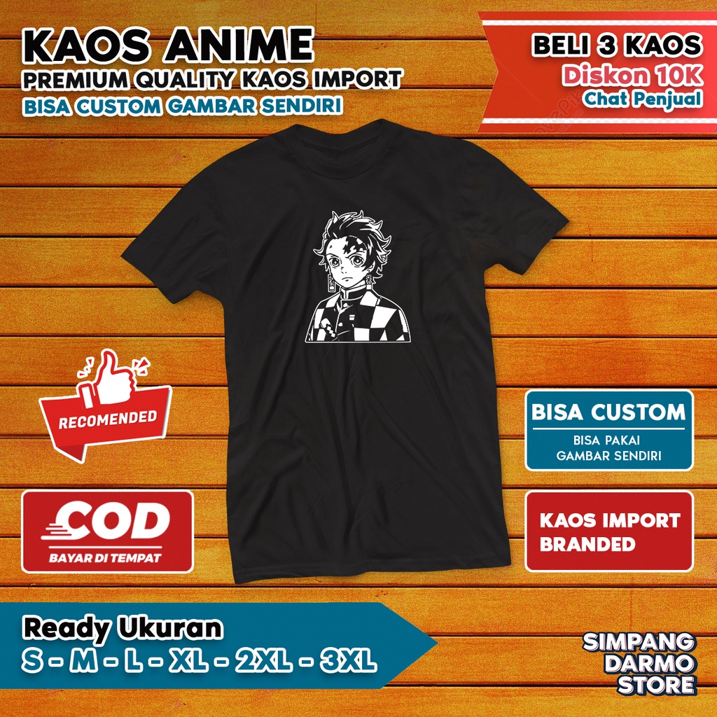 ANIMELOVERS Kaos Anime Kualitas Mall Lembut Bahan Branded Berbagai ...