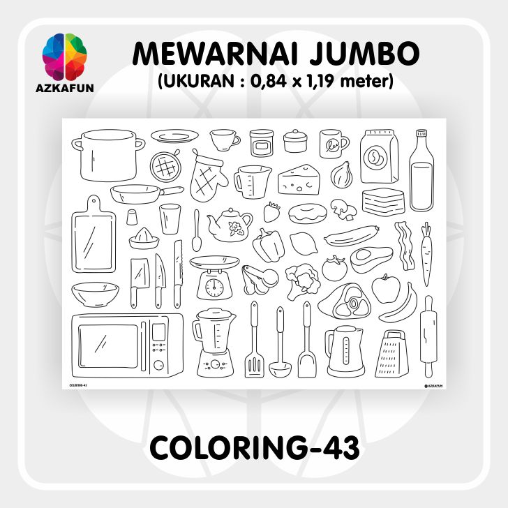Kertas Mewarnai Jumbo KITCHEN - mewarnai besar - Giant Coloring Page ...