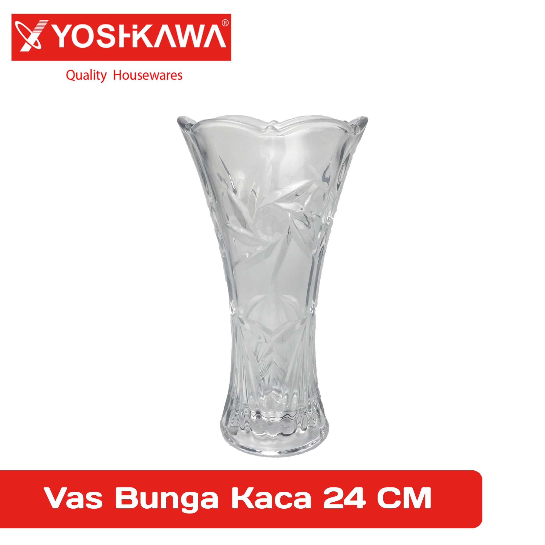 YOSHIKAWA Vas Bunga Kaca Vas / Pot Bunga Kaca Bening Transparan Glass ...