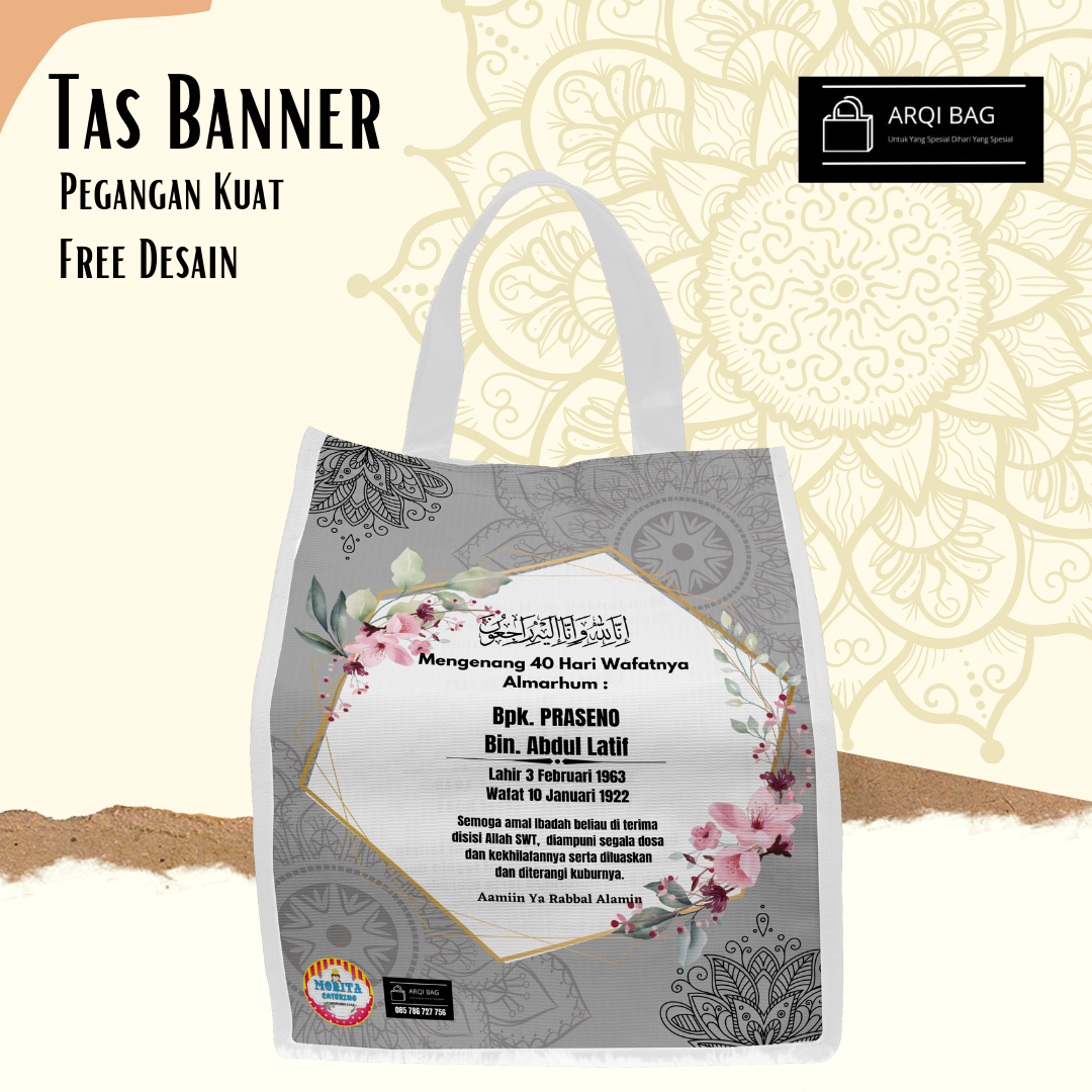 (1 lusin) Tas Hajatan Berkat Banner Mengenang 40 100 1000 Hari ...