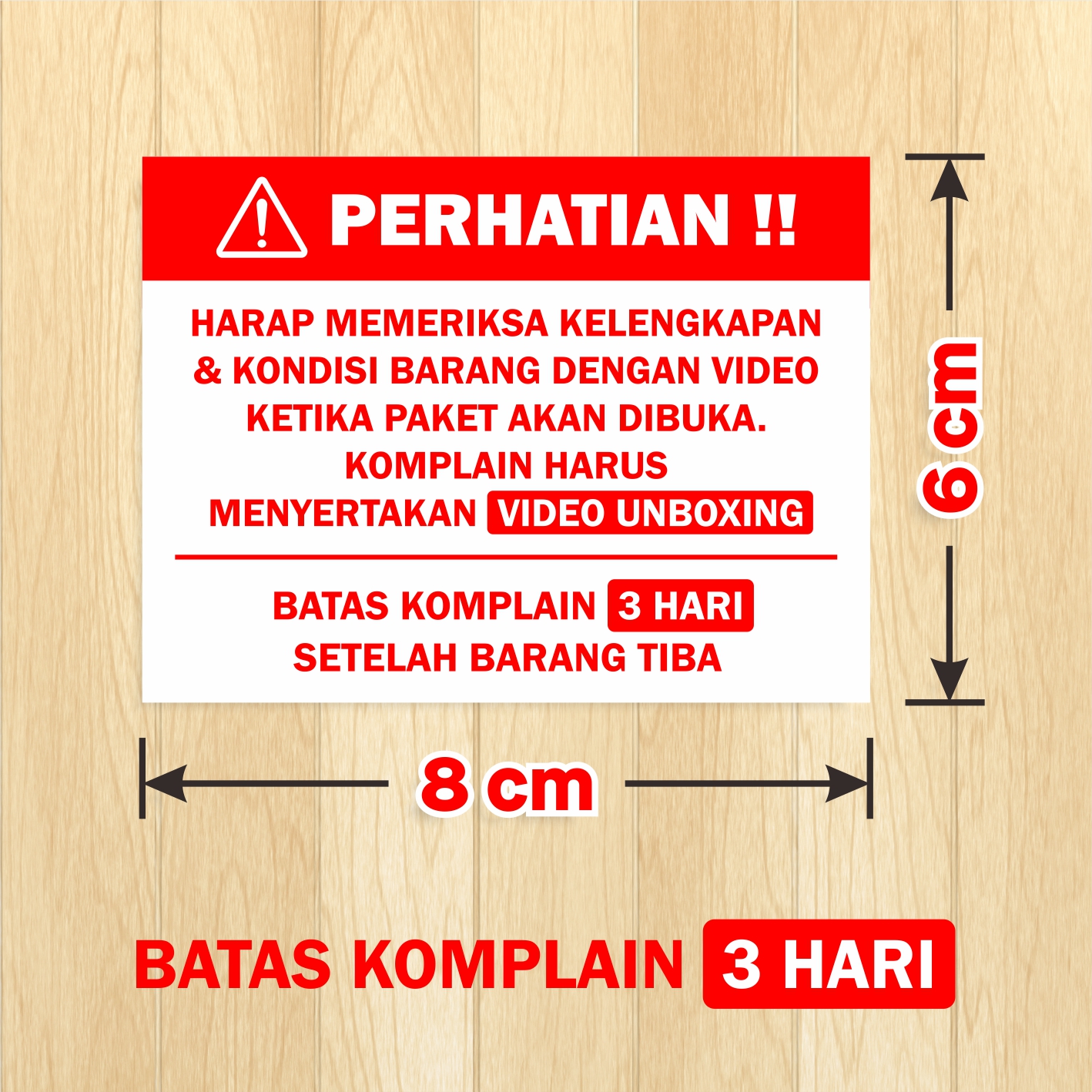 Sticker Perhatian Video Unboxing Stiker Label Pengiriman Online Shop 6 ...
