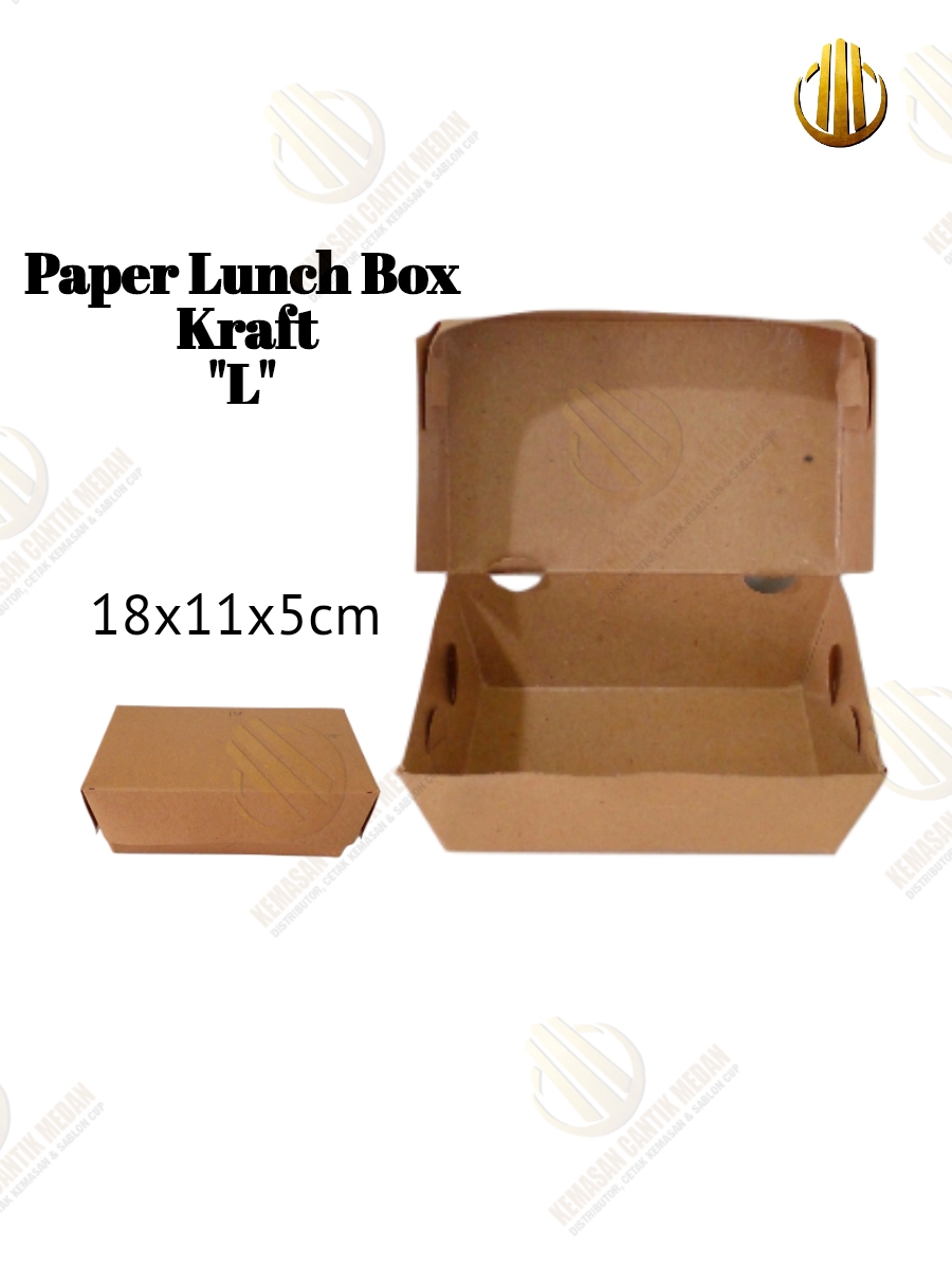 Kotak Nasi Coklat/Kotak Nasi Murah/Paper Lunch Box Kraft ukuran S,M,L ...