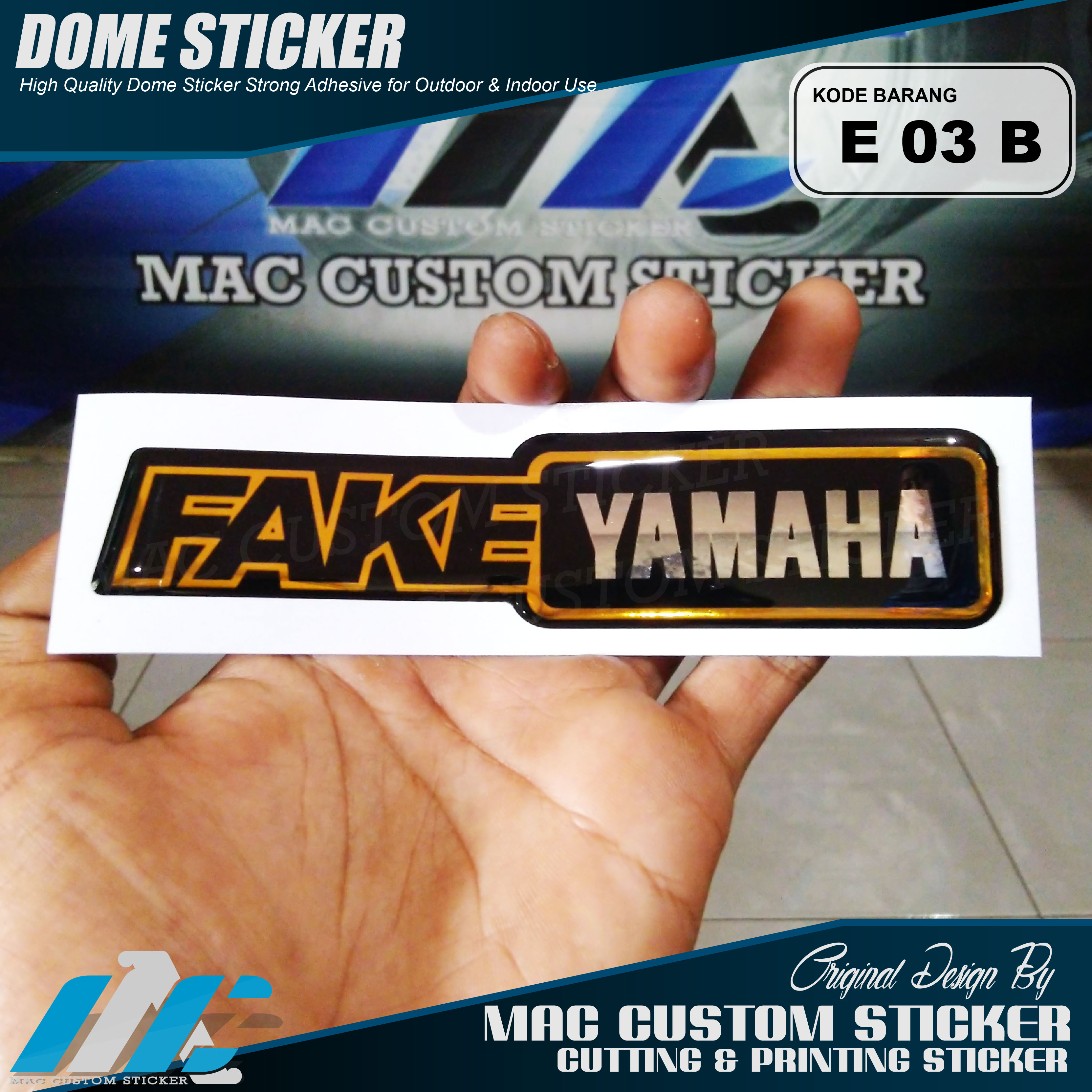 E03B - STIKER EMBLEM FAKE YAMAHA - EMBLEM FAKE YAMAHA - DOME STICKER ...