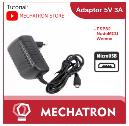Adaptor 5v 3A Micro USB ESP32 NodeMCU Wemos Arduino Power Supply ...