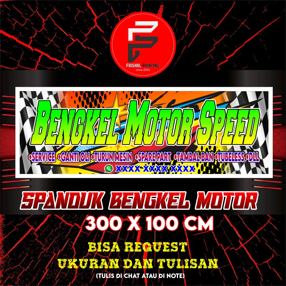 Spanduk Bengkel Motor Ala racing / banner Bengkel Motor / Spanduk ...