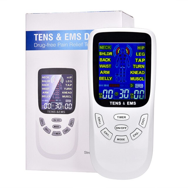 12 Mode EMS Electric TENS Machine Acupuncture Body Massage Digital ...