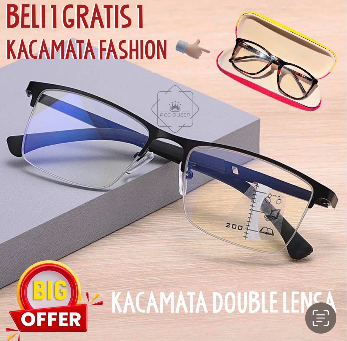[ BUY ONE GET ONE FREE ] BELI SATU GRATIS SATU Kacamata Baca dan jalan ...