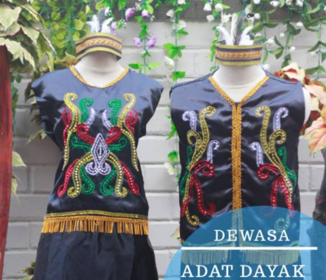 Baju Adat Tradisional Dayak//Adat Dayak//Tari Dayak DEWASA m / L / XL ...
