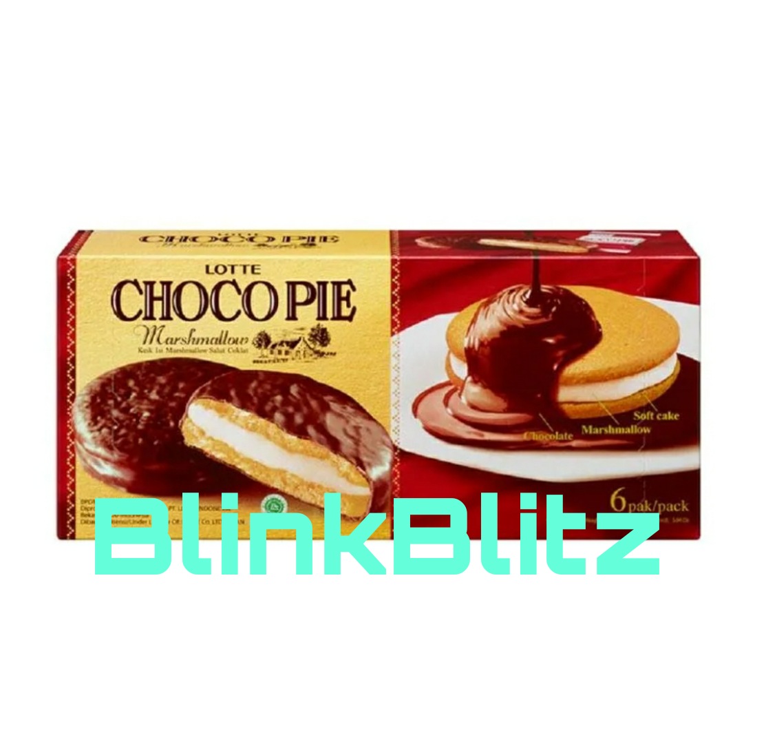 Lotte Choco Pie Biskuit Marshmellow 168gr Isi 6 Sachet Biscuit Chocopie ...