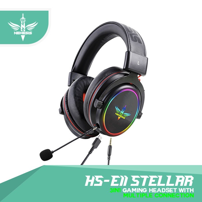 NYK HS-E11 STELLAR 7.1 Surround Gaming Headset With 3in1 Connection ...