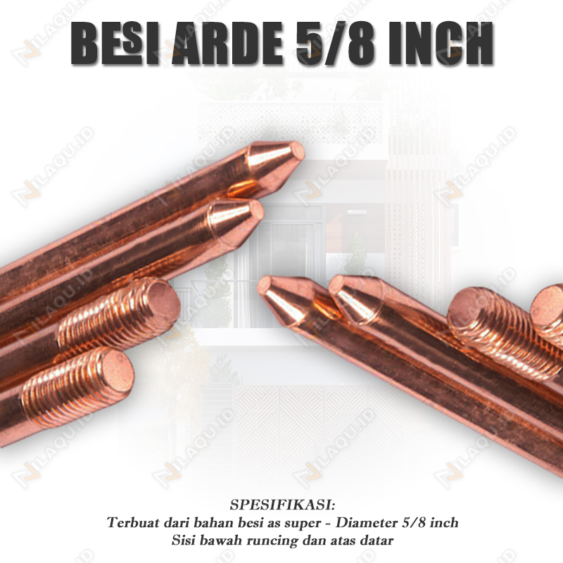 Grounding Listrik Besi Arde 5/8 inch Arde Grounding Rod Penangkal Petir ...